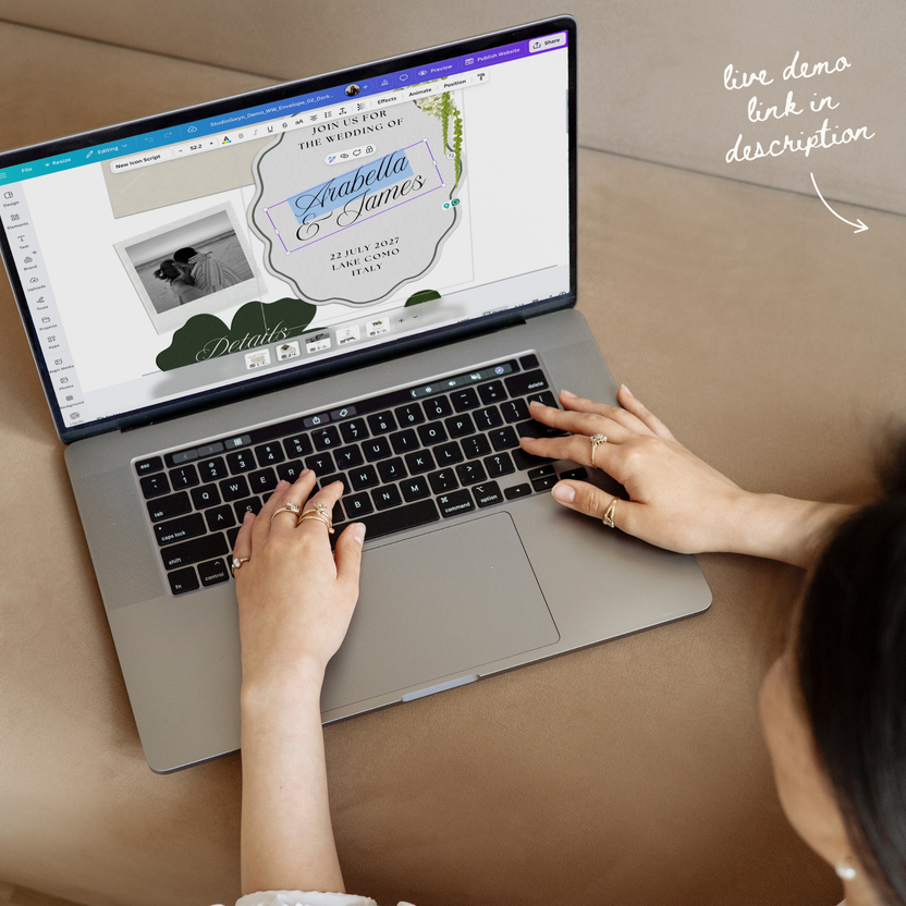 Wedding Website Template with RSVP (White & Green) – Studio Gwyn